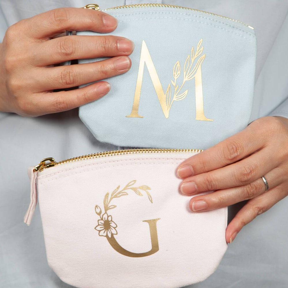 Gold Floral Initial Purse — the attic store